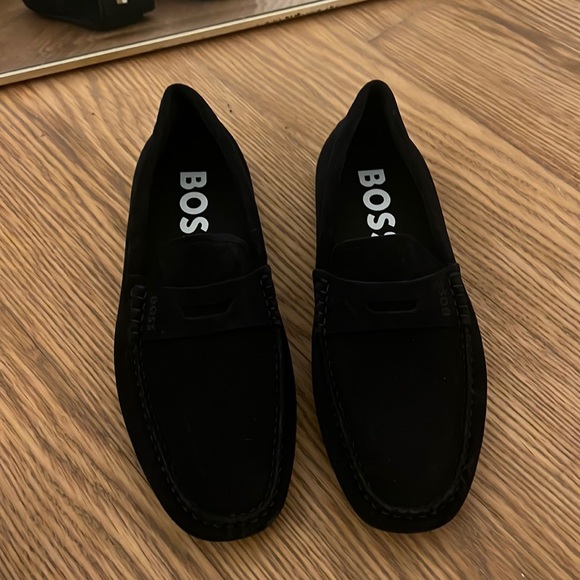 Hugo Boss | Shoes | Hugo Boss Brand New Dark Navy Blue Suede Loafers ...